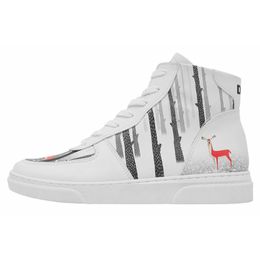 DOGO Damen Sneaker "Ace Boots You're The Colour Of My Life Damen High Sneaker, Ace", Gr. 36, wei&szlig;, Lederimitat, Schuhe, Handgefertigt