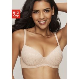 Lascana Damen Schalen-BH "Chiara", Gr. 95, braun, Spitze, Obermaterial: 85% Polyamid (TACTEL), 15% Elasthan (LYCRA), BHs, mit graphischem