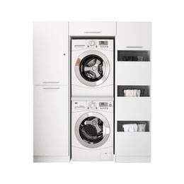 respekta Waschmaschinenschrank und W&auml;scheschrank + Hochschrank - 167,5x67,5x200cm - wei&szlig; -