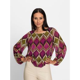 Heine Bluse Damen Gr&ouml;&szlig;e XL/XXL khaki / oliv / dunkelpink