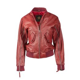 Apple of Eden Damen Lederjacke "Apple of Eden Lederjacke AOE-143", rot, Gr. 44, uni, Obermaterial: 100% Lammleder LEL. Futter: 100% Polyester PES.