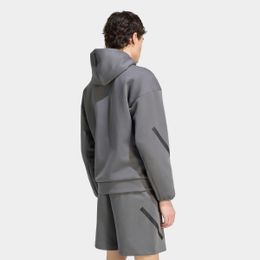 Herren Kapuzensweatshirt "ADIDAS Z.N.E. FULL ZIP", grau, Gr. S, adidas Sportswear, Obermaterial: 57% Polyester, 43% Baumwolle, Sweatshirts