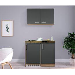 respekta Minik&uuml;che mit Oberschr&auml;nken - 100x60x200cm - braun -
