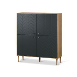 Tchibo - Highboard mit modern strukturierten Fronten - 119,5x38x137cm - braun -