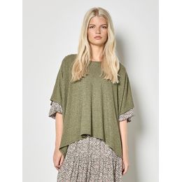 Apricot Damen Fledermausshirt "Waffelstrick-Tunika", gr&uuml;n, Gr. 40, uni, Strick, Obermaterial: 66% Viskose LENZING ECOVERO CV LenzEcov. 32% Polyester