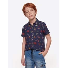 KOROSHI Button Up Shirt boy size 128 Navy / Green / Orange / Ruby red