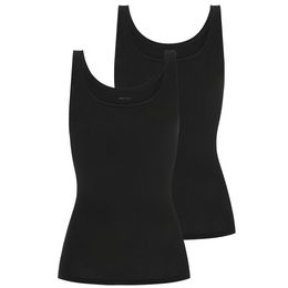 Mey Damen Unterhemd "Superfine Organic", Gr. 38, schwarz, Single Jersey, Obermaterial: 92% Baumwolle, 8% Elasthan, unifarben, Unterhemden, breite