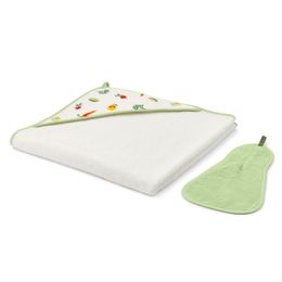 Tchibo - Kapuzenhandtuch und Waschlappen in Birnenform - creme