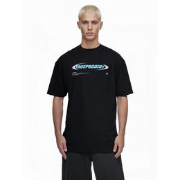 Trueprodigy Herren Oversize-Shirt "Ravi Logo Print Oversized Rundhals", schwarz, Gr. L, Obermaterial: 100% Baumwolle CO., Shirts