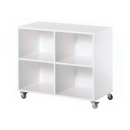 Hoppekids B&uuml;cherregal mit R&auml;dern - 82,5x41,5x69cm - wei&szlig; -