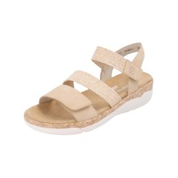 Remonte Damen Riemchensandale "Remonte Sandalen Lederimitat", Gr. 38, beige, Lederimitat, Schuhe