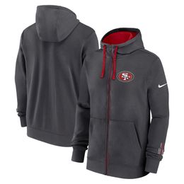 Nike Jungen Kapuzenpullover "Nike Hoodie San Francisco 49ers Nike Club FZ", grau, Gr. L, 82% Baumwolle, 18% Polyester, Pullover