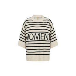 soyaconcept Damen Strickpullover "Soya Concept Sweater SC-ORLEAN STRIPE 11", beige, Gr. S, Obermaterial: 74% Polyacryl, 24% Polyester, 2% Elasthan,