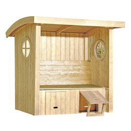 Weka-Sitzlaube mit Runddach &raquo;Merano&laquo; - 171x93x192cm - naturfarben -
