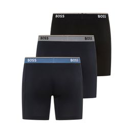 BOSS Herren Boxershorts "BoxerBrLong 3P Power", Gr. S, schwarz, Jersey, Obermaterial: 95% Baumwolle, 5% Elasthan, Unterhosen