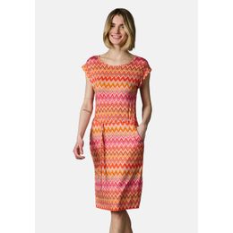 Ragwear Damen Sommerkleid "Taggien Print", orange, Gr. M, Material: 95% Viskose, 5% Elasthan, Kleider, Leichtes, bequemes Midikleid mit Muster