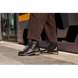 Rieker Damen Schn&uuml;rstiefelette, Gr. 36schwarz, Lederimitat, Schuhe, Schn&uuml;rboots, Herbst-Stiefelette in mehrfarbiger Optik