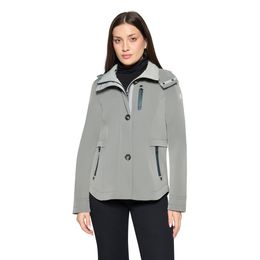 Gil Bret Damen Outdoorjacke, grau, Gr. 46, unifarben, Web, Obermaterial: 100% Polyester, Jacken, mit Kapuze