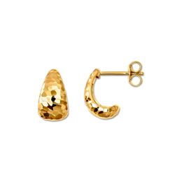Tchibo - 585 Gold Halbcreolen konisch diamantiert - gold