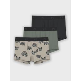 name it Jungen Trunk "NKMBOXER 3P PEYOTE MONSTER TRUCK NOOS", Gr. 158, beige, Jersey, Obermaterial: 95% Baumwolle, 5% Elasthan, unifarben, Unterhosen