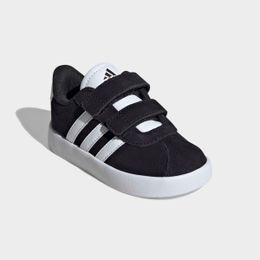 M&auml;dchen Sneaker "VL COURT 3.0", adidas Sportswear, Gr. 24, schwarz-wei&szlig;, Leder, Synthetik, Schuhe, inspiriert vom Design des adidas Handball Spezial,