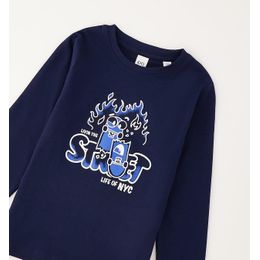 IDO Jungen T-Shirt "BABY BOY SWEATER", blau, Gr. 122, 100% Baumwolle, Shirts