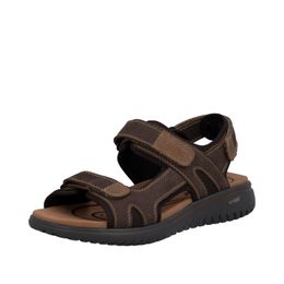 Rieker Herren Sandale, Gr. 43, braun, Glattleder, Schuhe, Trekkingsandale, Outdoorsandale, Sommerschuh mit Klett