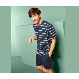 Tchibo - Shorty-Pyjama - Herren - Gr. XL - dunkelblau/gestreift