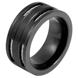 Adelia&acute;s ADELIA ́S Herren Fingerring "Herren Ring aus Edelstahl", 62, Edelstahl, schwarz, Edelstahl, Fingerringe