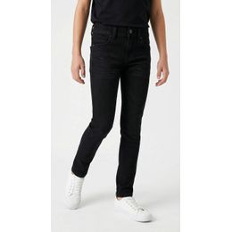 name it Kinder Slim-fit-Jeans "NKMSILAS XSLIM JEANS 2002-TX", schwarz, Gr. 140, unifarben, Denim/Jeans, Obermaterial: 71% Baumwolle, 27% Polyester,