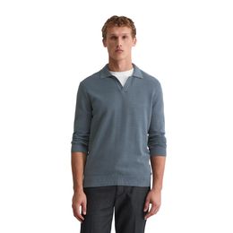 Marc O'Polo MARC O'POLO Herren Strickpullover "aus Bio-Baumwoll-Piqu&eacute;", blau, Gr. S, unifarben, Obermaterial: 100% Baumwolle, Pullover