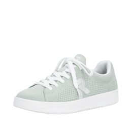 RIEKER SPORT Damen Plateausneaker, Gr. 43, gr&uuml;n, Textil, unifarben, Schuhe, Slip-on Sneaker, Halbschuh, Freizeitsneaker mit aufgesetzter Schn&uuml;rung