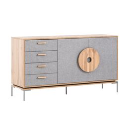 LOOKS by Wolfgang Joop Sideboard mit Griffapplikation - 154,5x45x85,5cm - schwarz -