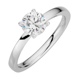 LYOMI Damen Fingerring "Gold 585 mit einem im Labor gez&uuml;chteten Diamanten mit 1,0ct.", 054 (17,2), 1 VS = sehr kleine Einschl&uuml;sse, Gold, silber,