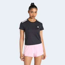 Damen T-Shirt "HYPERGLAM 3-STREIFEN", schwarz, Gr. S, adidas Performance, Obermaterial: 88% Polyester, 12% Elasthan, Shirts