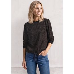Street One Damen Sweatshirt, braun, Gr. 38, Sweatware, 85% Baumwolle, 15% Polyester, Sweatshirts, mit Leomuster