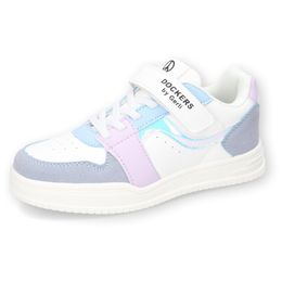 M&auml;dchen Sneaker, Dockers by Gerli, Gr. 31, wei&szlig;, Lederimitat, Schuhe, Retro Sneaker, Klettschuh, Freizeitschuh mit Gummizug