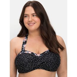 sheego Damen Bustier-Bikini-Top, schwarz, Gr. 46, Elasthan, Polyamid, Bikini-Oberteile