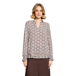 Cartoon Damen Schlupfbluse "Damen mit Raffung", beige, Gr. 40, Obermaterial: 100% Viskose, Blusen