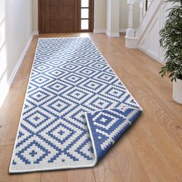 Teppich OTTO HOME, B:80cm H:5mm L:250cm, blau, Kunstfaser, Wohnzimmer, Teppiche, "Ronda Wendeteppich", Sisal-Optik, Flachgewebe, In- und Outdoor,