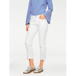 Heine Damen 3/4-Hose, wei&szlig;, Gr. 36, unifarben, 98% Baumwolle, 2% Elasthan, Miedereinsatz:15% Elasthan, 85% Polyamid, Hosen