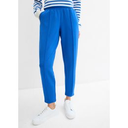 bonprix Damen Jogginghose, blau, Gr. 40, Obermaterial: 48% Polyester, 48% Viskose, 4% Elasthan, Hosen, mit Bequembund, Loose Fit
