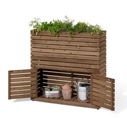 Tchibo - Pflanzkasten-Raumteiler &raquo;Tinus&laquo; mit Stauraum-Schrank - 100x30x100cm - schwarz -