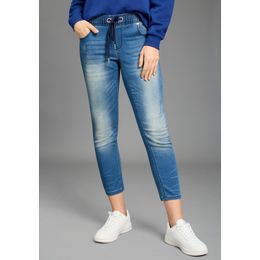 Kangaroos Damen Jogg Pants "7/8 JOGG-DENIM", blau, Basic, Gr. 42, Abriebeffekte, Jersey, Obermaterial: 59% Alpaka, 40% Polyester, 1% Elasthan, Jeans,