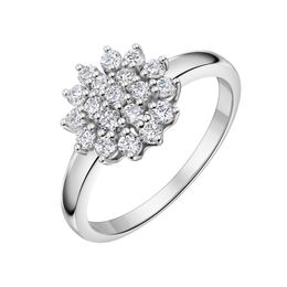Firetti Damen Fingerring "Schmuck Geschenk Silber 925 Damenring Ring Blume", 56, Silber 925 (Sterlingsilber), 4,4mm, silber, Silber 925
