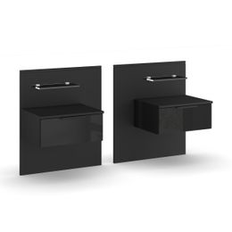 Rauch Black 20Up H&auml;nge-Nachttisch-Paar - 64x41x79cm - schwarz -