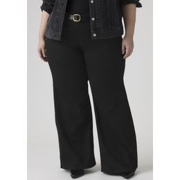LEVI'S&reg; PLUS LEVI'S PLUS Damen Weite Jeans "PL 318 SHAPING WIDE LEG", schwarz, Gr. 20, Denim/Jeans, Obermaterial: 78% Baumwolle, 21% Polyester, 1% Elasthan,
