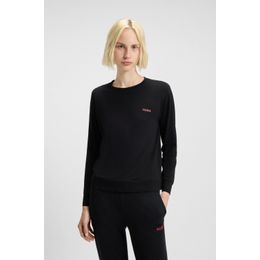 HUGO UNDERWEAR Damen Langarmshirt, Gr. XS, schwarz, Jersey, Obermaterial: 95% Baumwolle, 5% Elasthan, unifarben, Shirts, regular fit, Rundhals,
