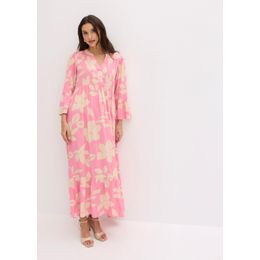 bonprix Damen Maxikleid "Maxikleid aus flie&szlig;ender Viskose", rosa, Gr. 52, Obermaterial: 100% Viskose, Kleider, f&uuml;r modischen Auftritt, aus Viskose,