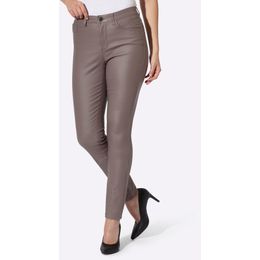 Heine Damen R&ouml;hrenhose, braun, Gr. 42, unifarben, 76% Viskose, 21% Polyamid, 3% Elasthan, Miedereinsatz:15% Elasthan, 85% Polyamid, Hosen
